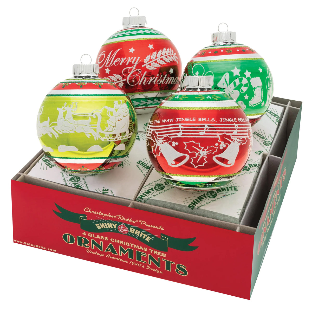 Holiday Splendor 4" Signature Flocked Rounds Set of 4 – William Glen