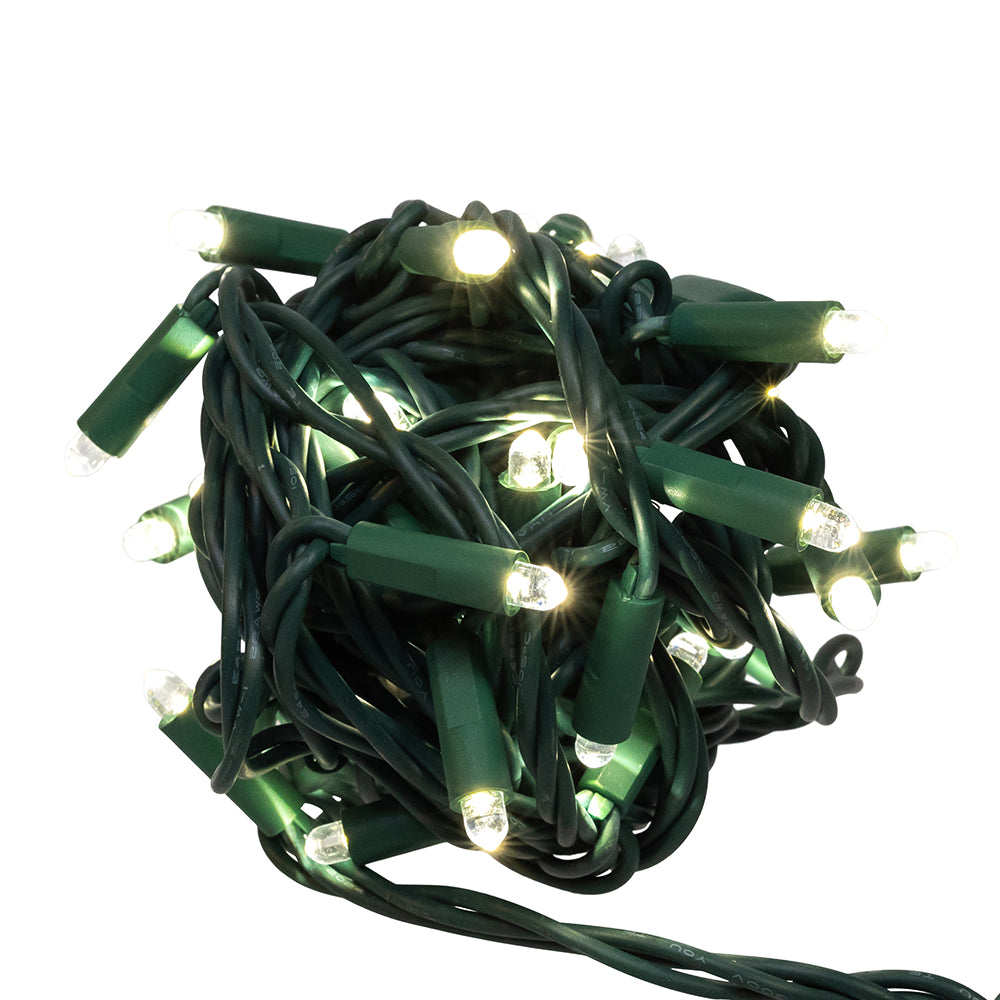 Pure White Convex LED Green Wire Light Set of 50 – William Glen